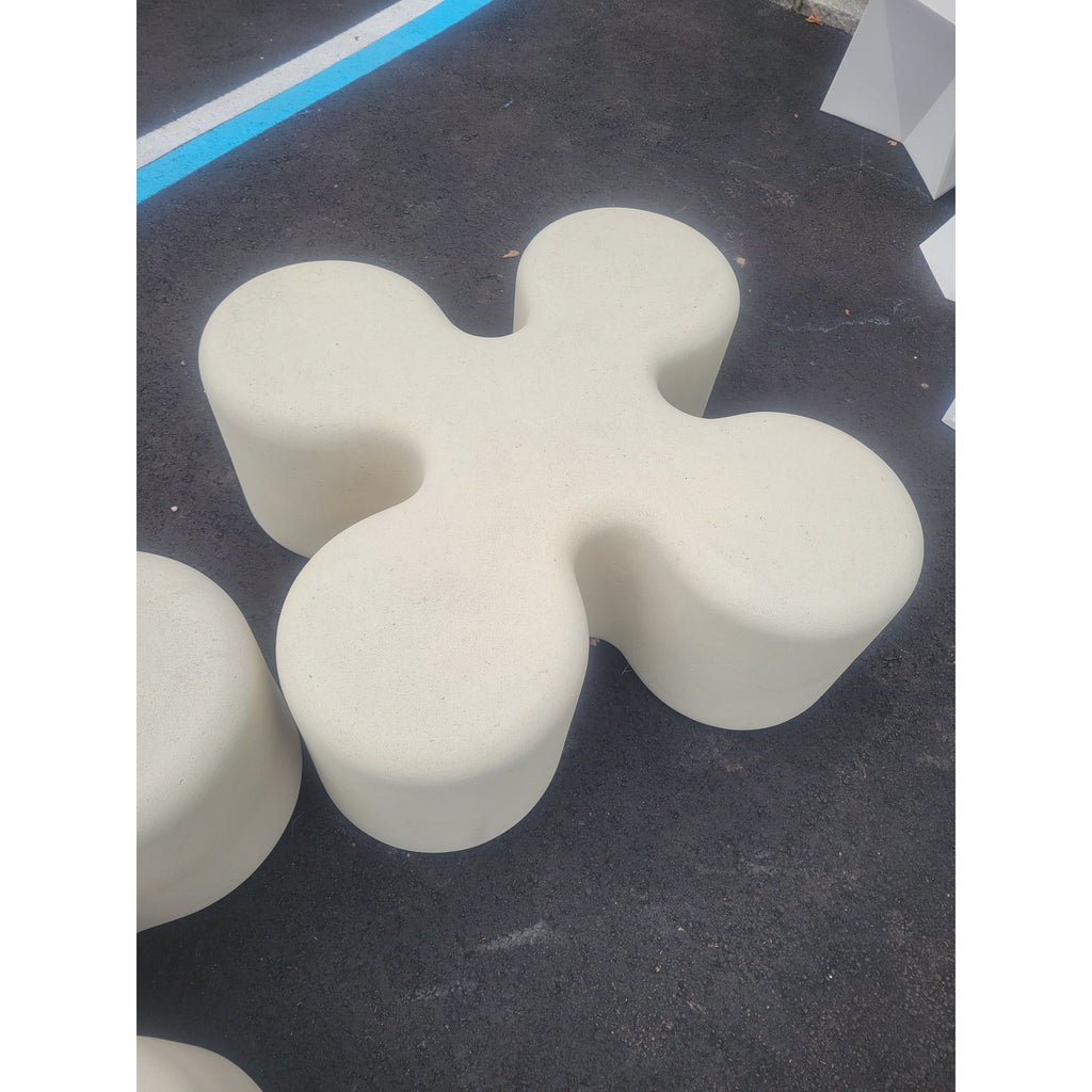 4-ft Roman Stone Finish Clover Coffee Table - AS IS – colletteconsignment.com