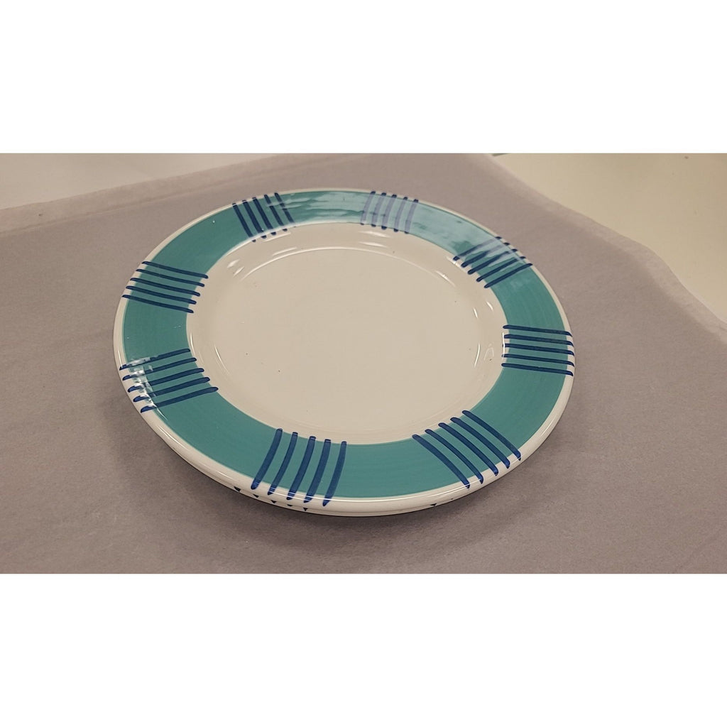 Pair of Teal Edge Ceramic Plates – colletteconsignment.com
